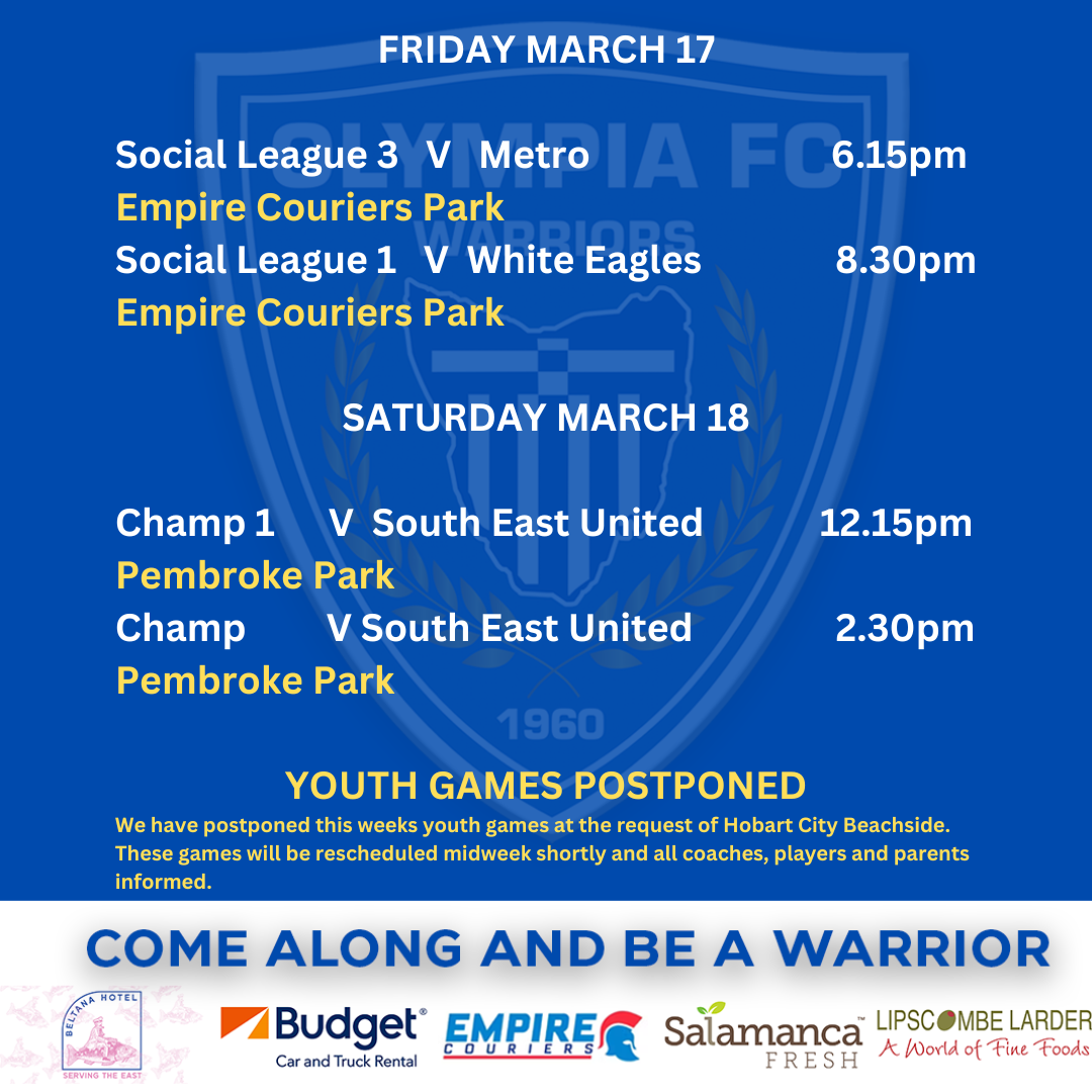 Come along to support the opening games for our men's program ...